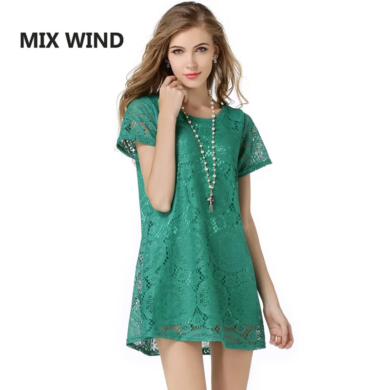 Mix Wind Dress 2017 Summer Five color Organza Sexy With Lace Dresses ...