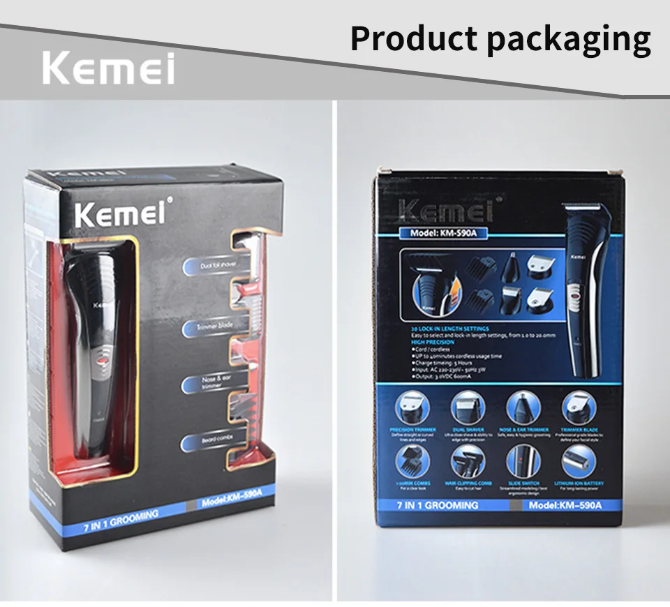 Kemei New Electric Hair Clipper Trimmer Rechargeable Shaver Razor ...