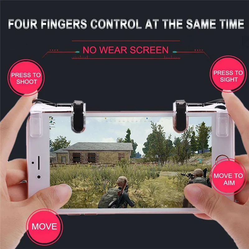 3 in 1 Joystick Grip Extended With 1 Pair Game Triggers Handle Game ...
