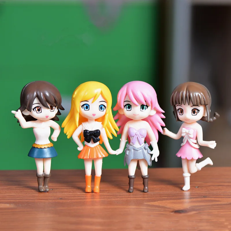 Dreamme 4 Styles Girls 5cm Pvc Cute Miniature Figurine Anime Action ...