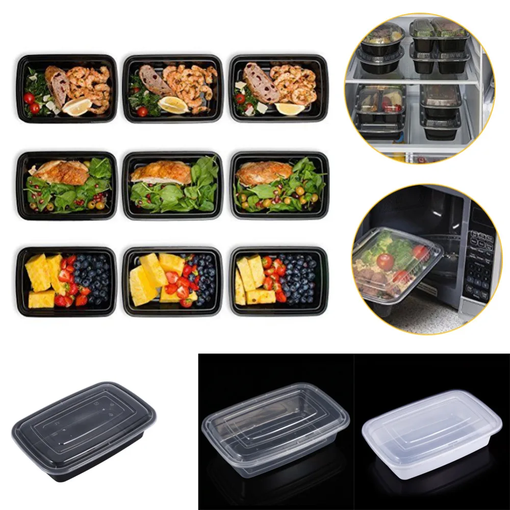 Lunchbox 10pcs/set Meal Prep Container Plastic Food Prep Container ...