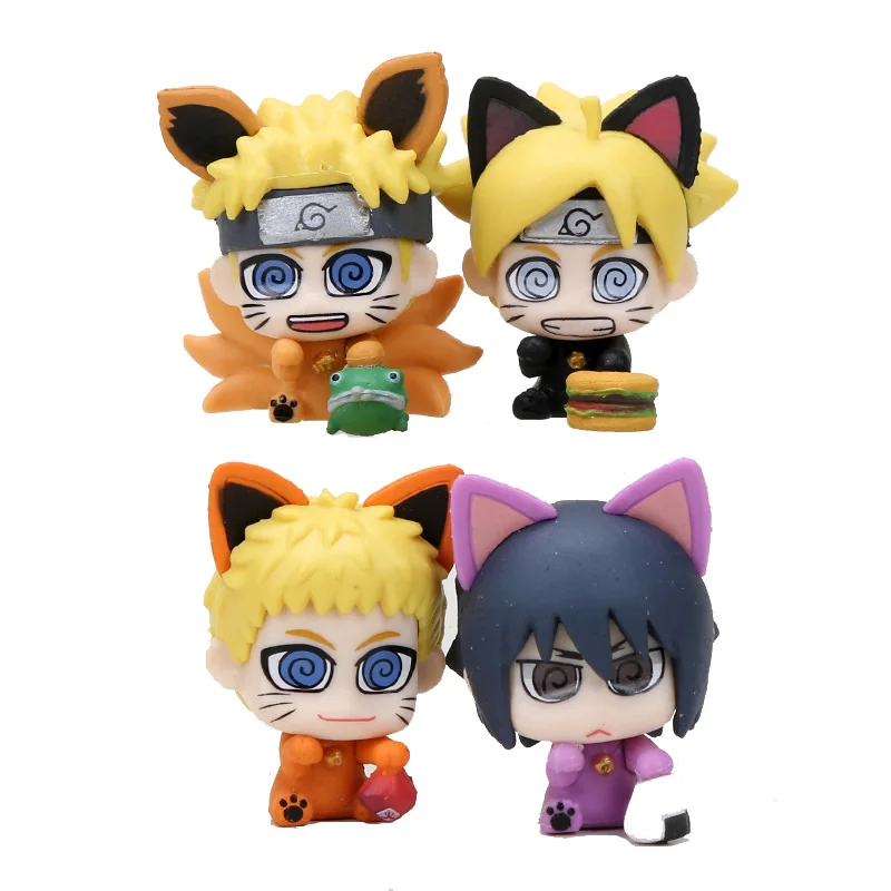 4pcs/set Anime Figure Cat Ver. Japanese Anime Pvc Collectible Action ...