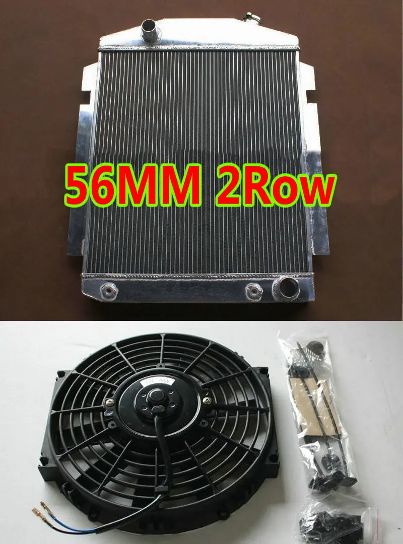 56MM Aluminum Radiator + Fan for CHEVY PICKUP/TRUCK W / SBC /BBC V8 L6 ...