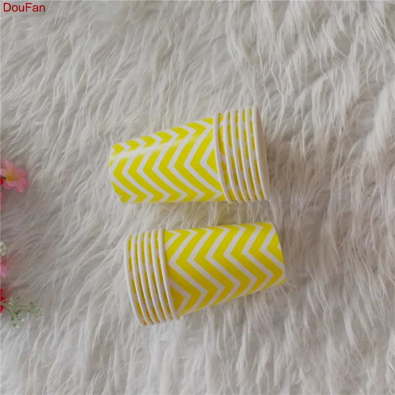 DouFan 12 шт. Радужный цвет волна одноразовая посуда бумажные тарелки ...