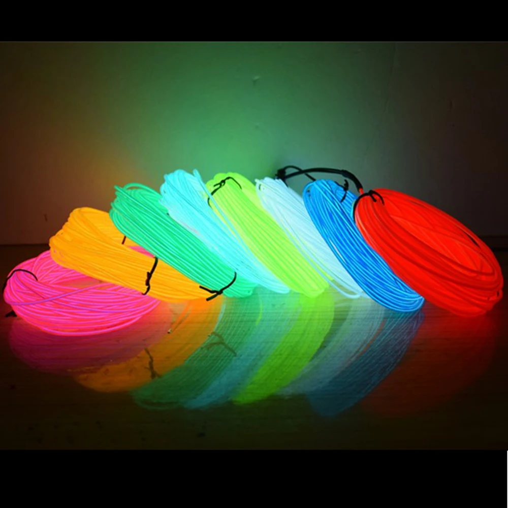 50M-100M-200M-500M-EL-Wire-2-3MM-Electroluminescence-Wire-10-Colors-LED ...