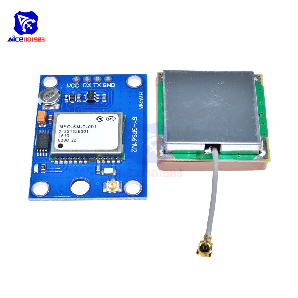 GY-GPS6MV2 NEO-6M GPS Module NEO6MV2 Built-in EEPROM APM2.5 Antenna 3V-5V RS232 TTL Board for ...