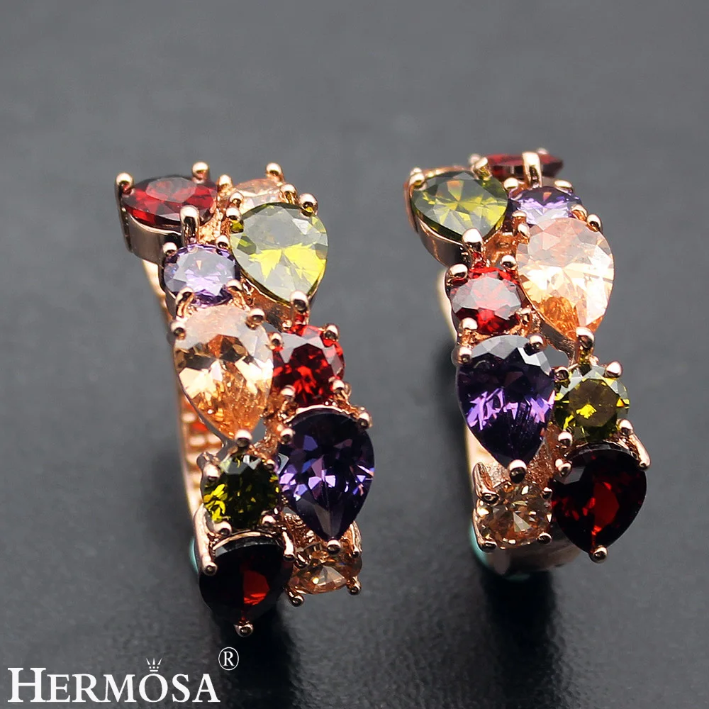 HERMOSA Jewelry FASHION Colorful Multicolor gem GIFT Plated rose gold ...