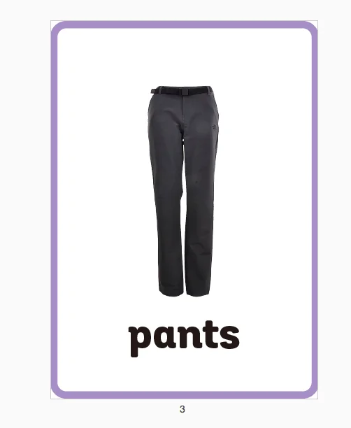 34Pcs/Set Kids Clothing Flashcard Learn English Teaching AIDS A4 Poster ...