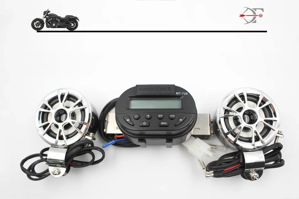 Motorcycle SD Card Mp3 FM Radio 12V Audio ATV sound system waterproof ...