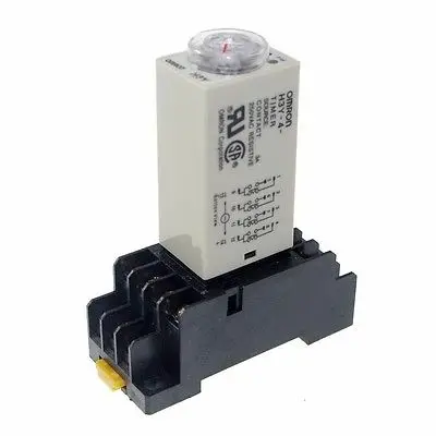 1~30Min 220V H3Y 4 Power On Time Delay Relay Solid State Timer 4PDT ...