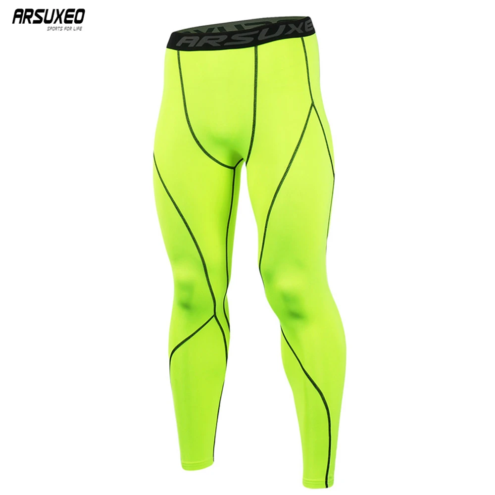 ARSUXEO Men Sport Compression Tights Base Layer Running Tights Pants ...
