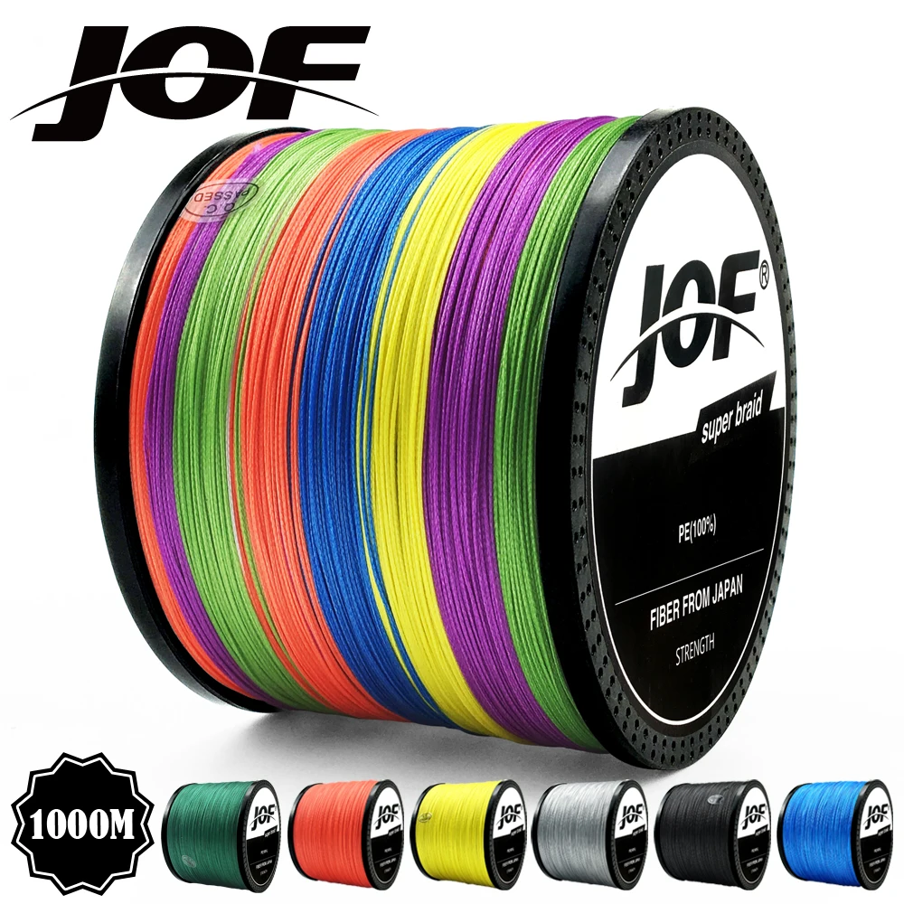 Jof 300m 500m 1000m 8 fios 4 fios 18 88lb pe trançado fio de pesca ...