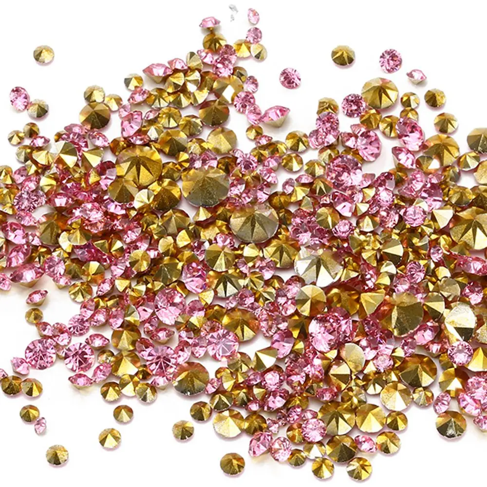 Wholesale Light Pink Resin Rhinestones PointBack Glue On Beads Many ...