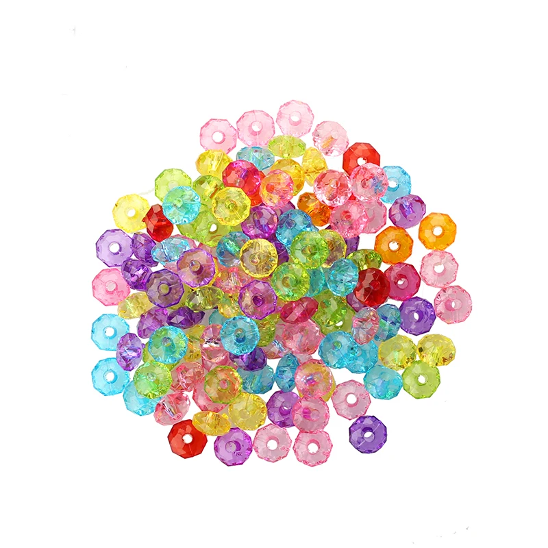 4*7mm 600pcs Mix Colors Transparent Acrylic Flat Beads Color Wheel ...