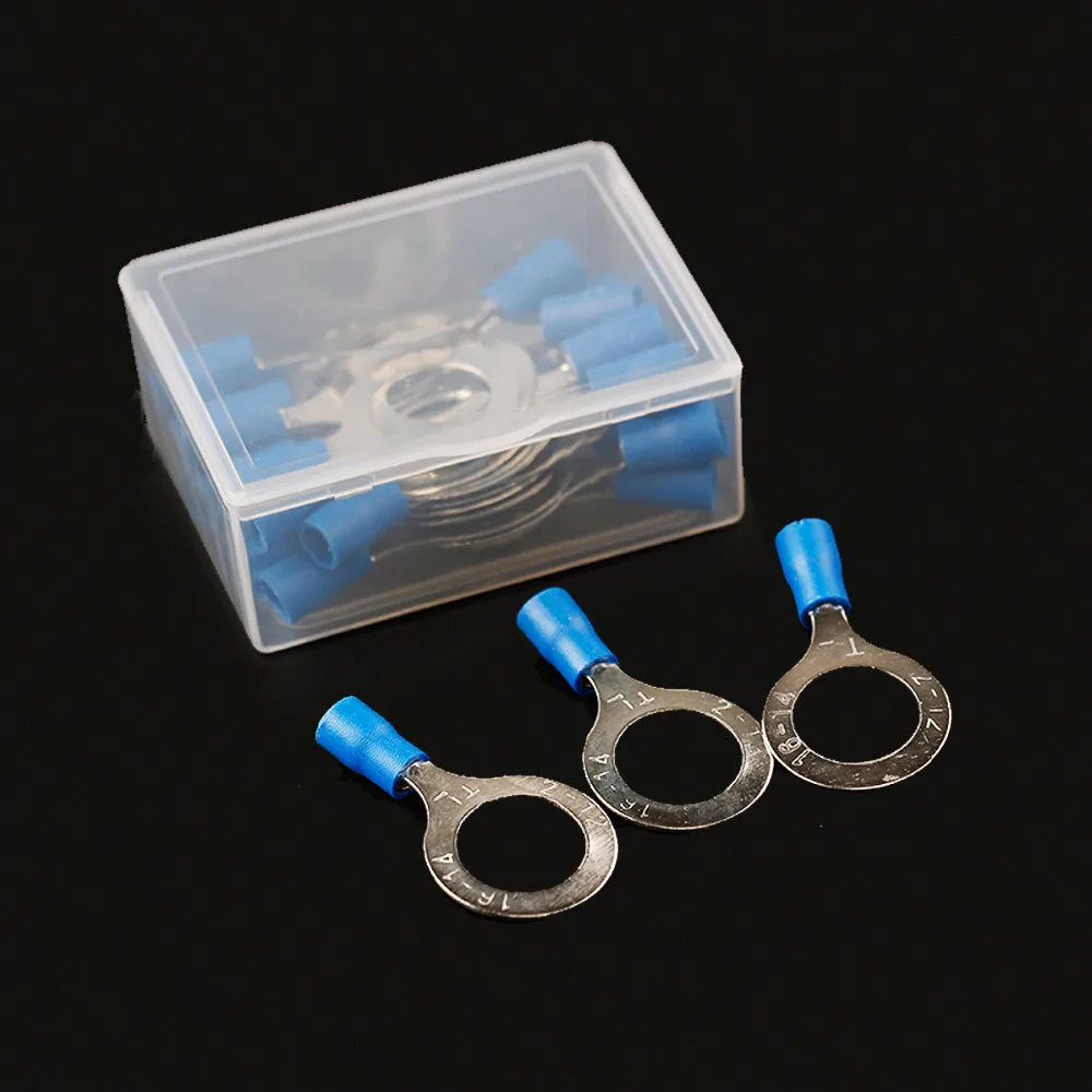 25pcs blue 2 12 Insulated Electrical Crimp Terminals 16 14 Ga AWG Gauge ...