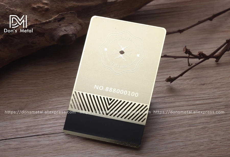 Electroplating gold metal membership card stainless steel mirror card ...