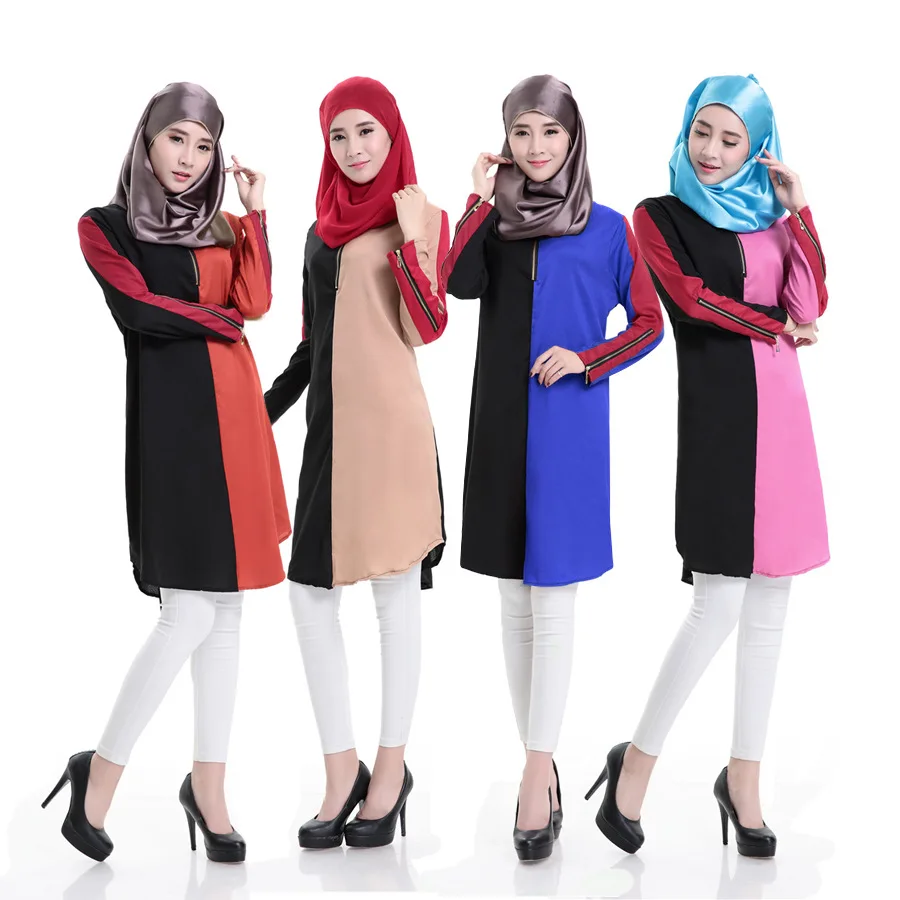 fashion high quality Islamism girl's top casual chiffon shirt long ...