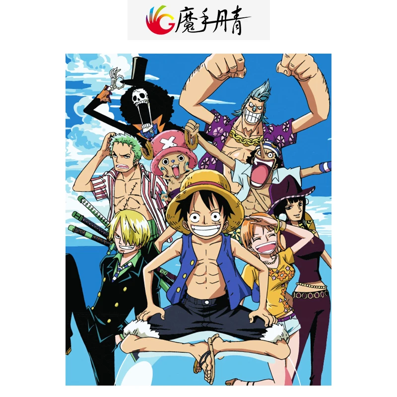 Pintura A Óleo Diy Por Números de SÉRIE ONE PIECE Posters and Prints ...