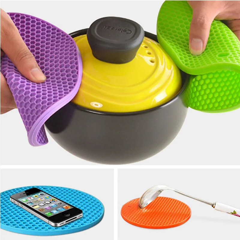 Silicone Rubber Pot Lid Holder silicone Trivets Mat NonSlip Heat ...