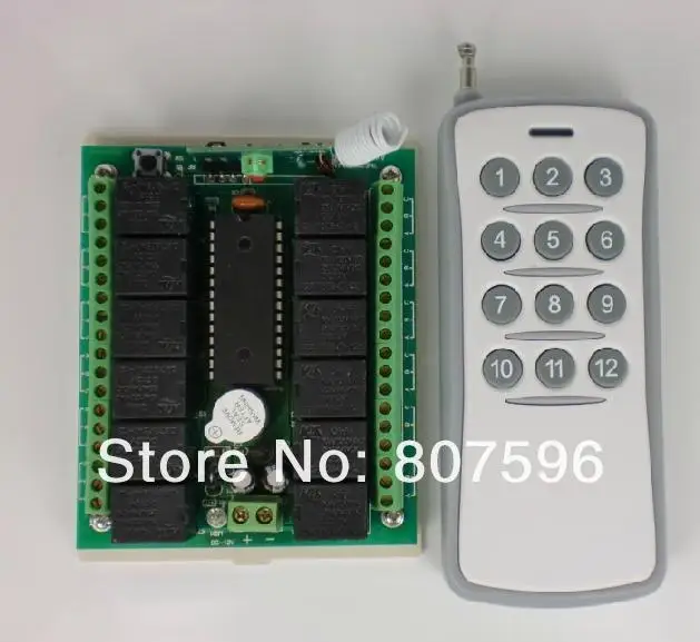 DC 12V 10A 12 Channel DC Power Wireless Remote Control Switch RF ...