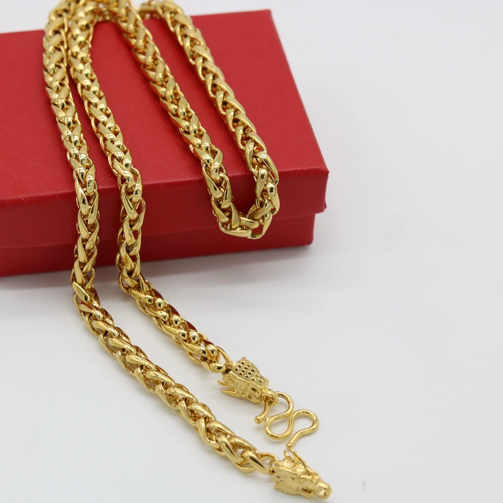 Dragon Design Byzantine Chain Yellow Gold Filled Vintage Style Mens ...