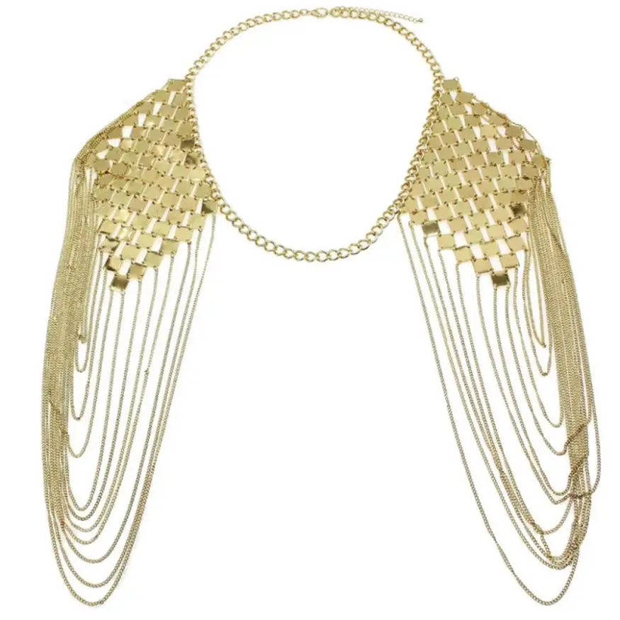 2017 Simple Body Jewelry Nightclub Sexy Dj Tassel Chain One Size 53 5cm Princess Gold Alloy
