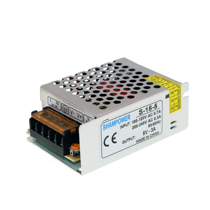 Input Ac 100 220v To Dc5v 3a Psu Transformer Metal Shell 5v 3a 15w Driver Switch Power Supply