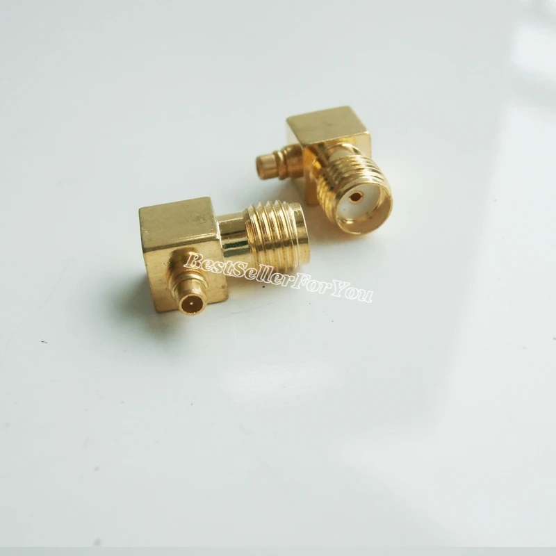 Conector hembra SMA a MMCX macho, conector adaptador coaxial RF, ángulo recto, enchufe RA de 90 ...