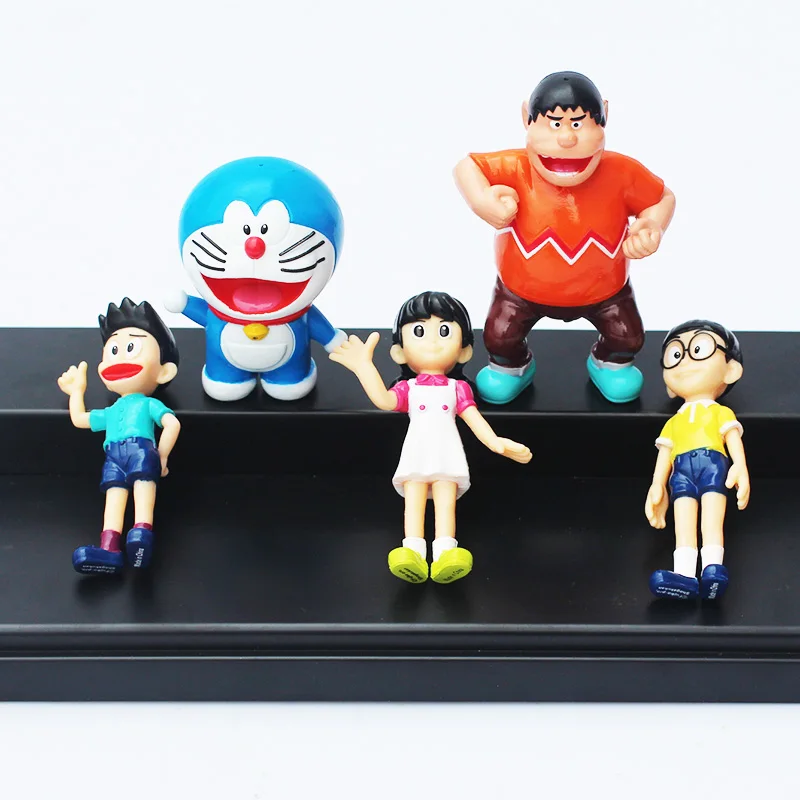 5Pcs/set Doraemon Figures Nobita Sizuka Takeshi PVC Figure Doll Toys 5 ...