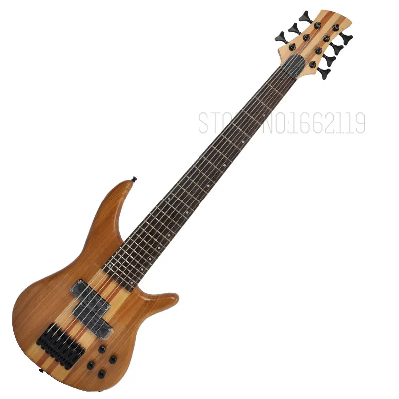 Custom Natural Color 7 string Bass guitar with EQ,Electric Guitarra ...