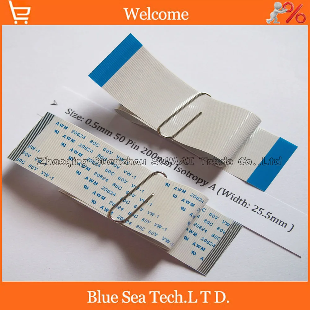 Cable plano Flexible de 50 pines FFC FPC, 0,5mm de paso, 50Pin, 200mm ...