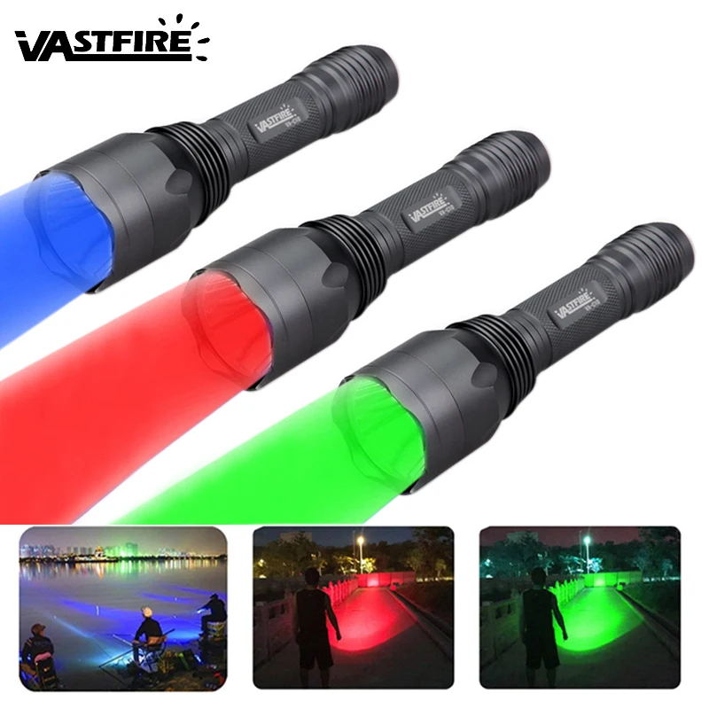 10000 Lumens Blue/Red/UV/Green Tactical Hunting Torch Portable Gray ...