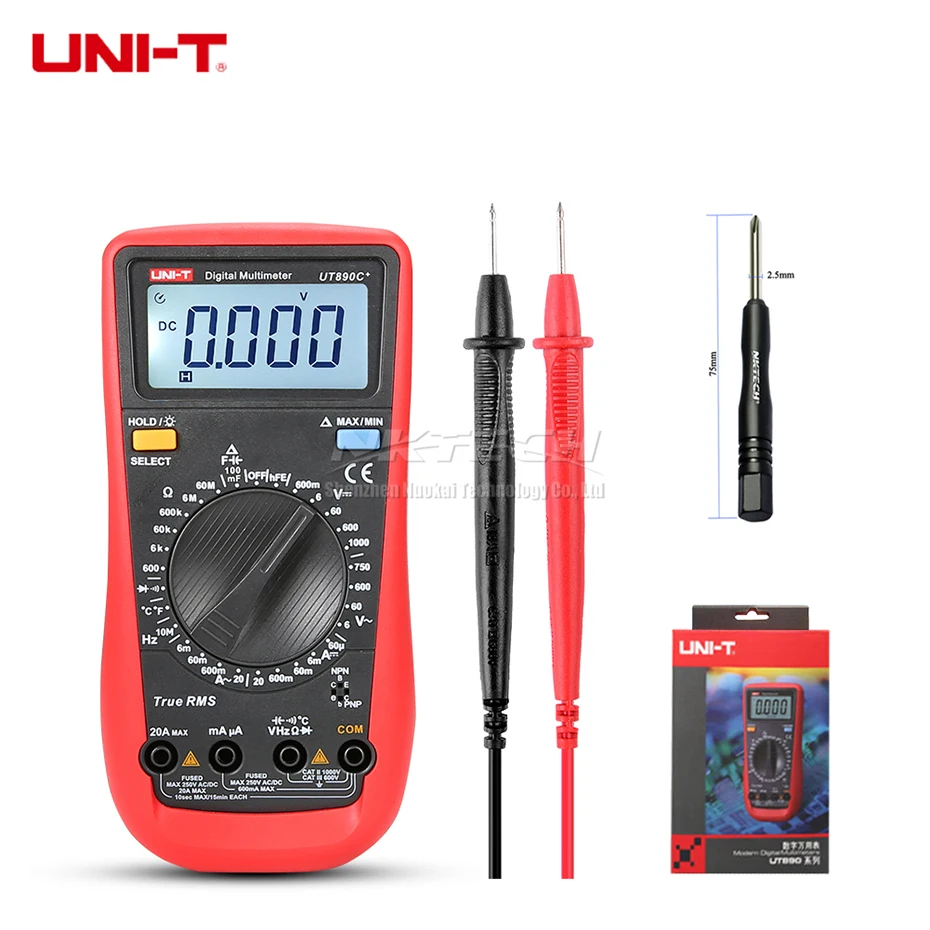 Uni-t Digital Multimeter Ut890c+ Ut890d Ammeter True Rms Ac Dc Volt ...