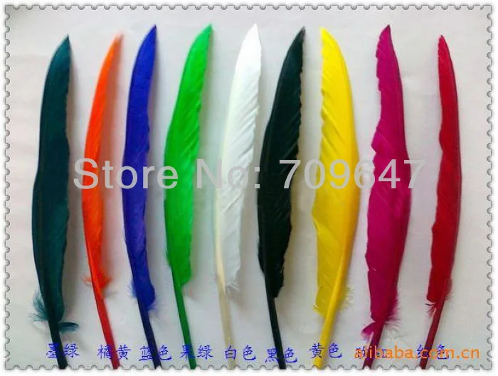 New!Hot!100Pcs/Lot 30 35cm long Beautiful Multicolor Goose Quill ... New!Hot!100Pcs/Lot 30 35cm long Beautiful Multicolor Goose Quill ...