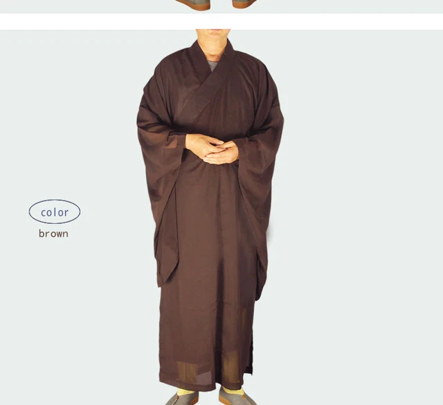 2 Colors Shaolin Temple Costume Zen Buddhist Robe Lay Monk