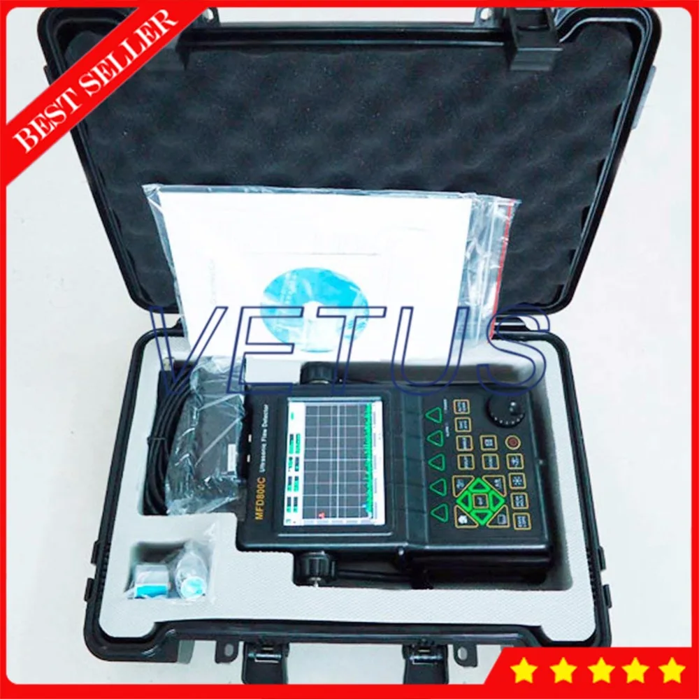 Digital Defectoscope Tester MFD800C 0~9999mm Portable Ultrasonic Flaw ...