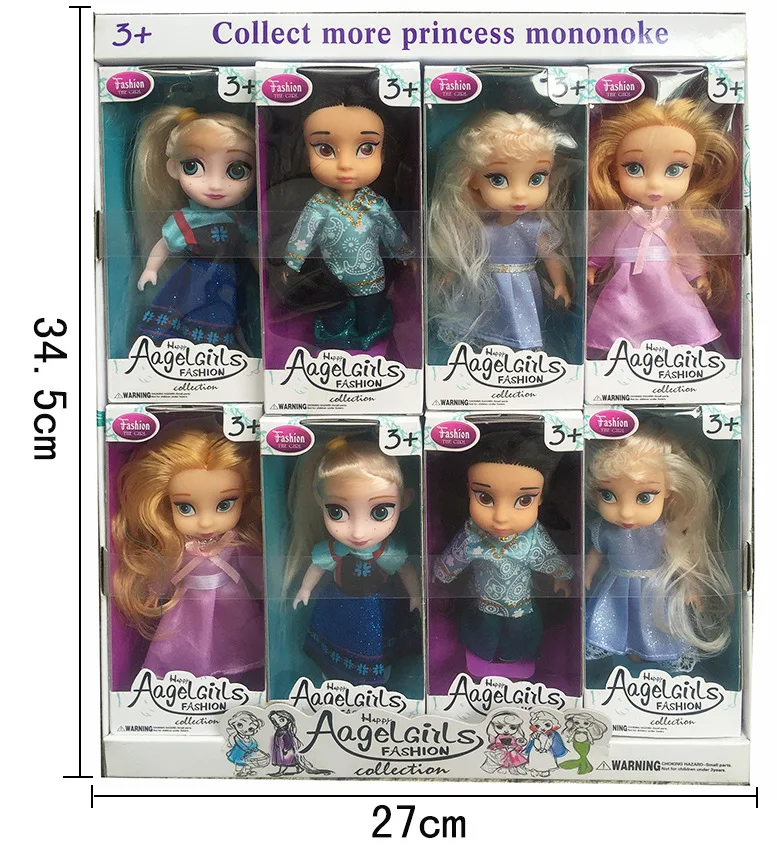 Disney Toys 4 Pcs/Set Frozen Princess Anna And Elsa Doll 13cm Anna And ...