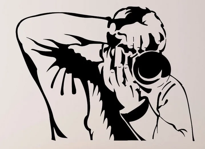 Photo Camera Vinyl Wall Decal Photographer Studio Salon Interior Mural ...