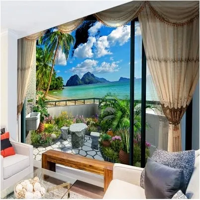 Custom 3d mural wall paper Three dimensional large mural romantic ...