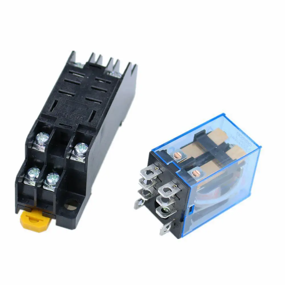 1 Set Power Relay Ly2nj 220v Ac Coil Miniature Relay Dpdt 8 Pins 10a 240vac Ly2 Hh62p Ly2 Jqx ...