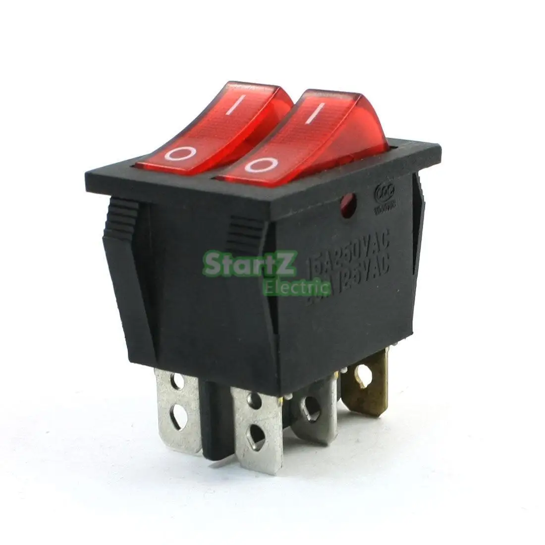 Dual Spst On/off 2 Position 6 Pins Red Neon Light Boat Rocker Switch ...