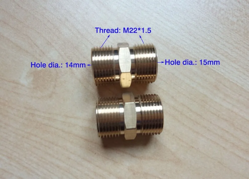 100-copper-car-washer-hose-connector-two-ends-thread-M22-1-5-one-end ...