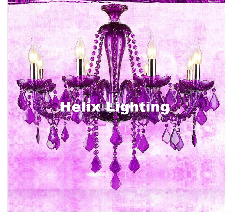 Tiffany Purple Decora Modern Luxurious Export Purple Crystal Chandelier ...