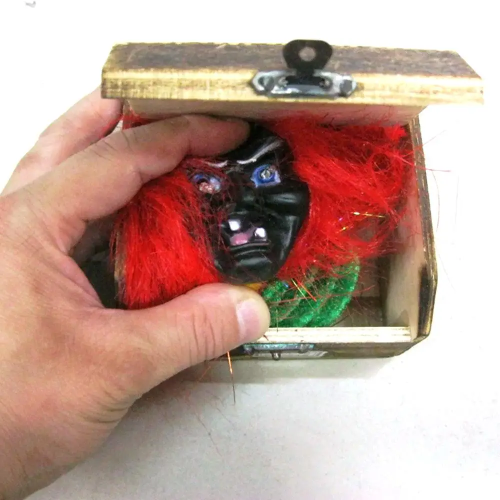 Skeleton Jump Wooden Box Scare Ghost Box Boxes Toy Voice Control ...