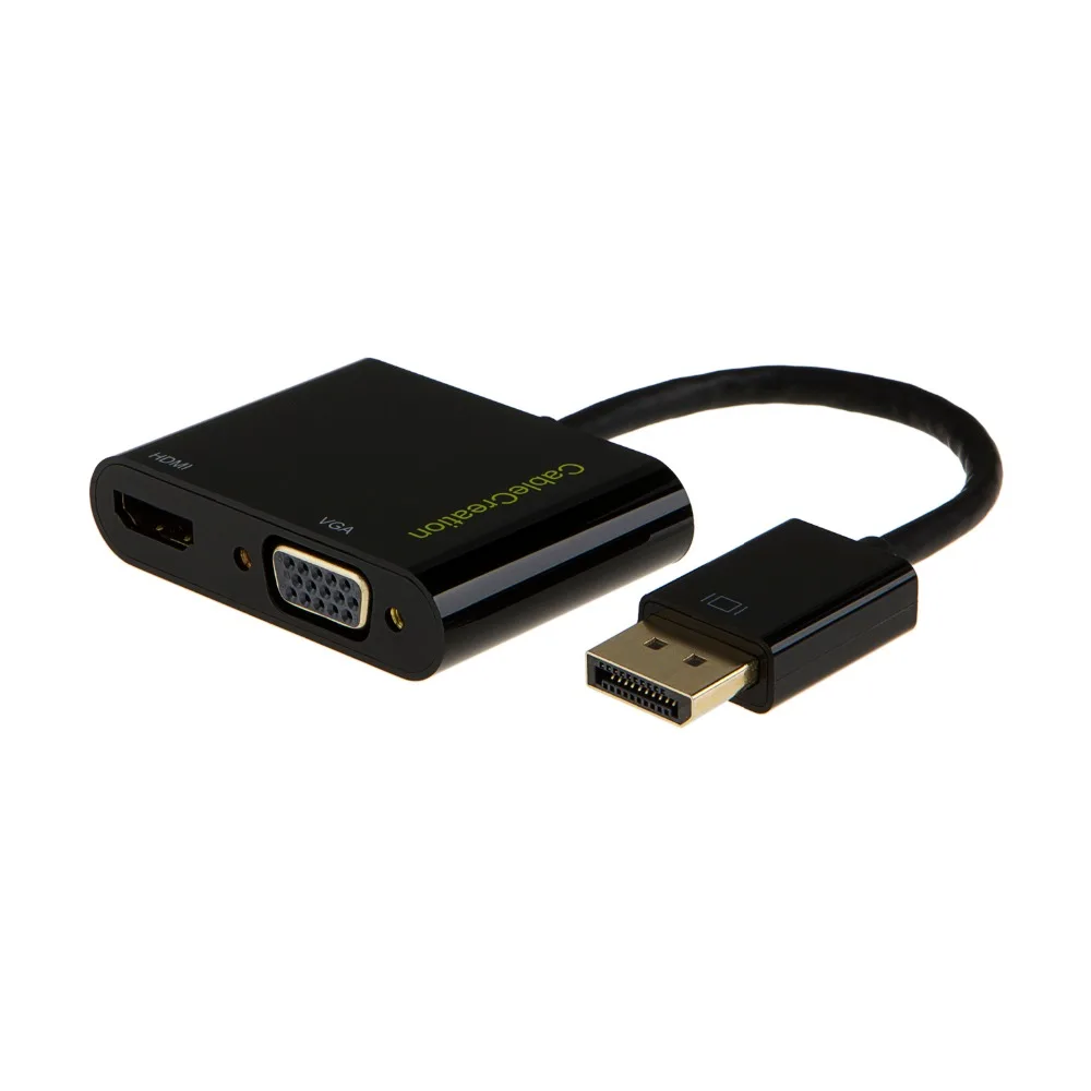 DP to HDMI VGA Adapter, 2 in 1 (Two In One) DisplayPort to HDMI/VGA ...