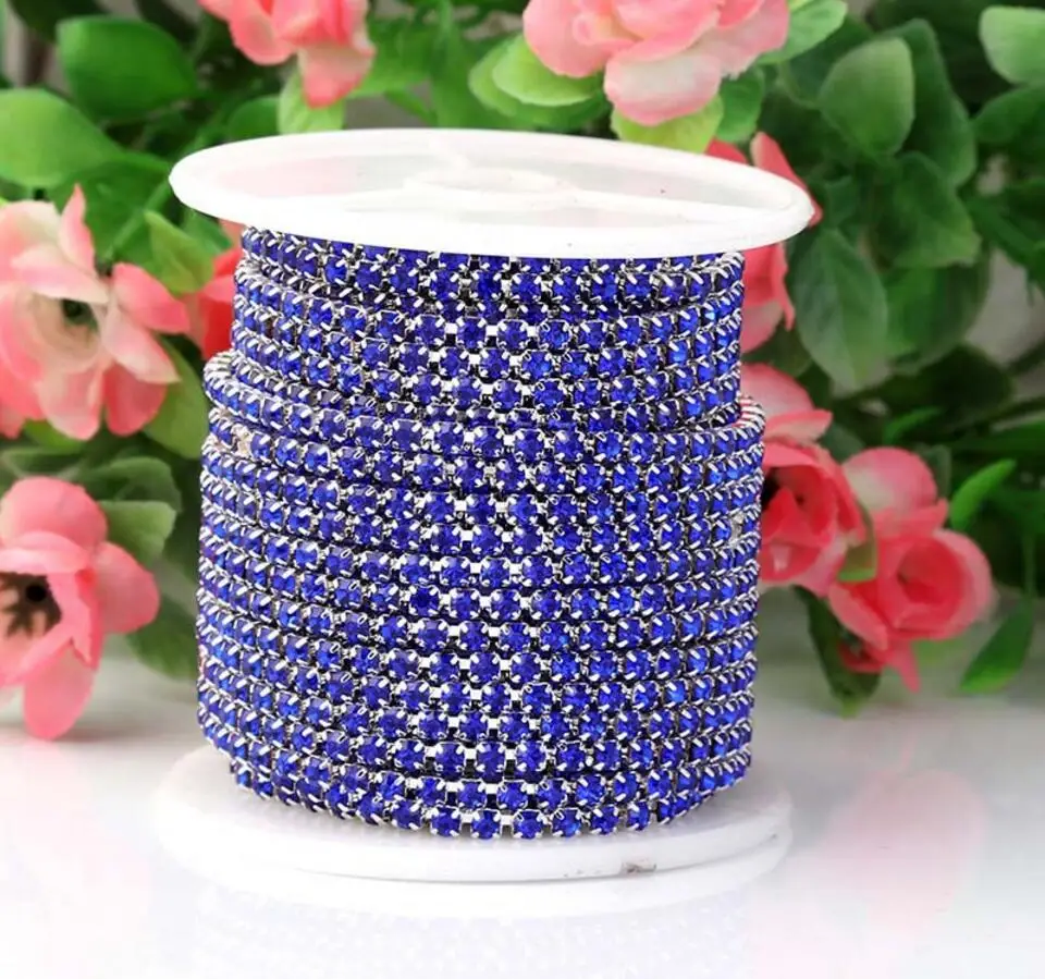 10 Meters Ss8 5 2 5mm Royal Blue Color Diamond Crystals Rhinestones