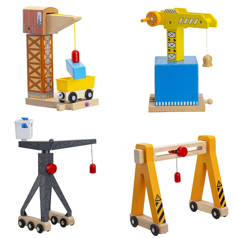 Wooden Cranes Toys Wooden Train Track Railway Accessories Cranky Move ...