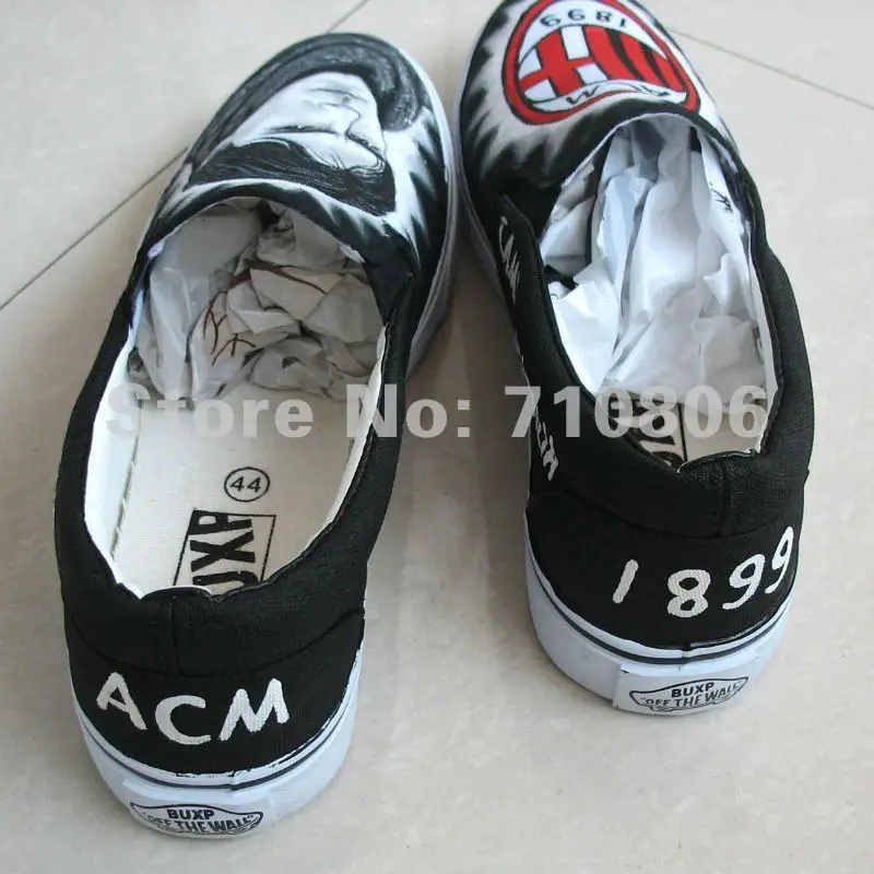 Filippo Inzaghi AC Milan Football Hand Painted Canvas Shoes