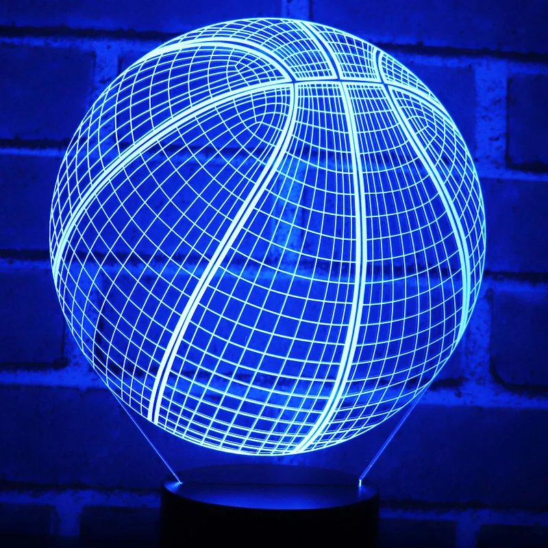 3D LED Night Lights Basketball with 7 Colors Light for Home Decoration ...