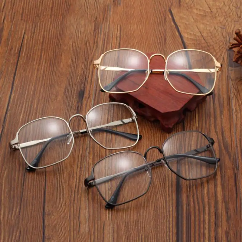 New Arrivals Vintage Square Metal Frame Plain Glasses Men Women ...